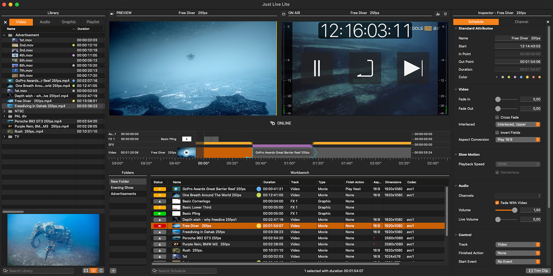 Just Live Lite - Live SDI/IP Playout Application - ToolsOnAir